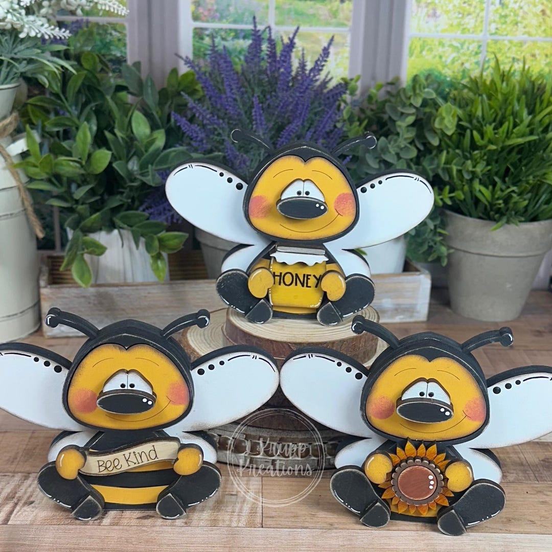 Chunky Wooden Honey Bee for Country Living - Farmhouse Style Decor ...