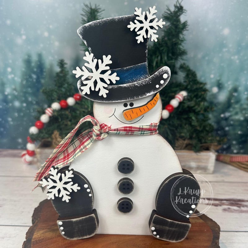 Wooden Snowman - Etsy