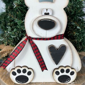 Handcrafted Wooden Polar Bear Shelf Sitters - Arctic Animal Decor for ...