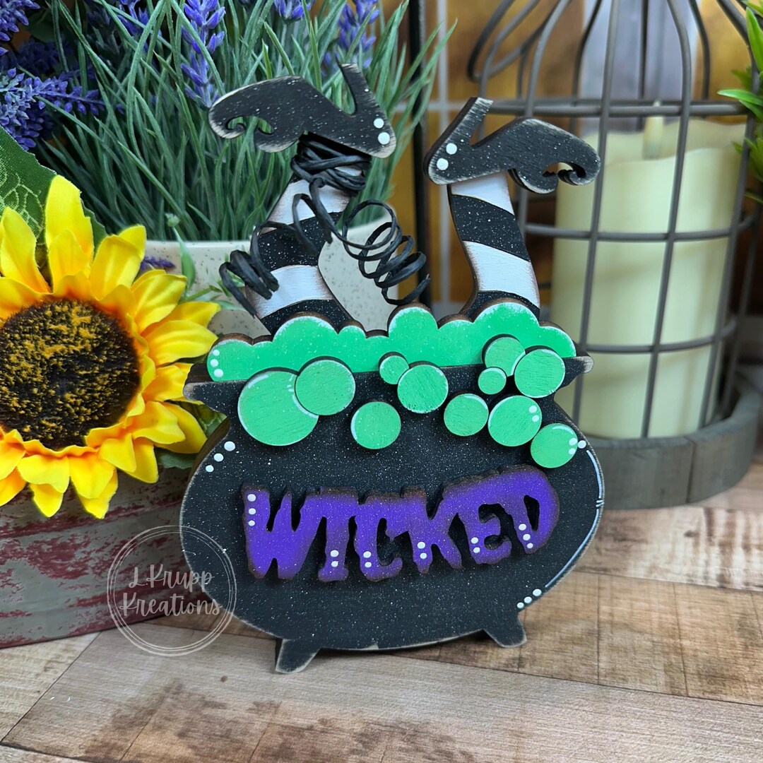 Spooky Wood Cauldron Farmhouse Halloween Décor, Rustic Charm - Etsy