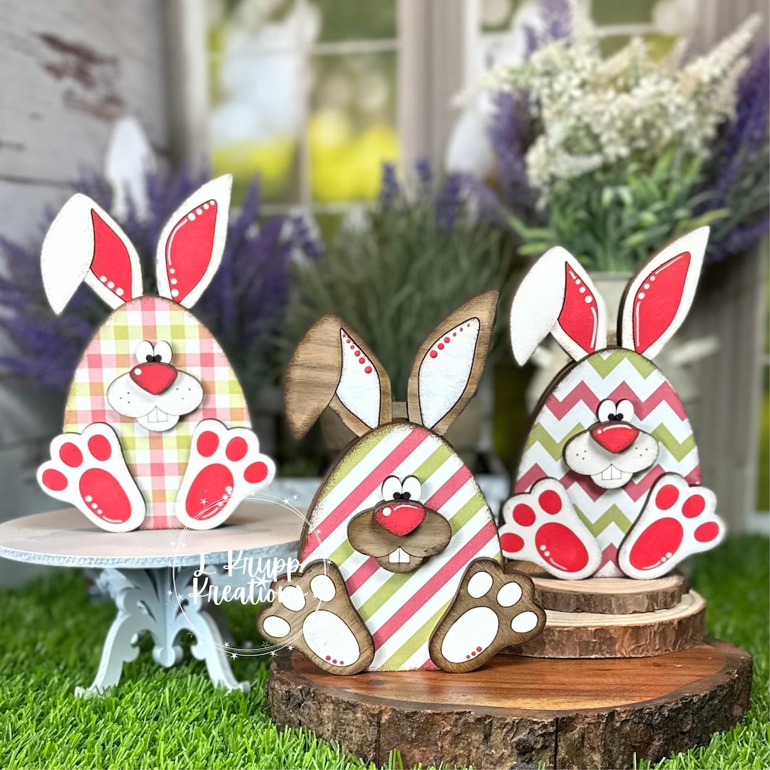 Rustic Easter Bunny Decor Farmhouse Wood Bunnies, Easter Rabbit, Spring ...