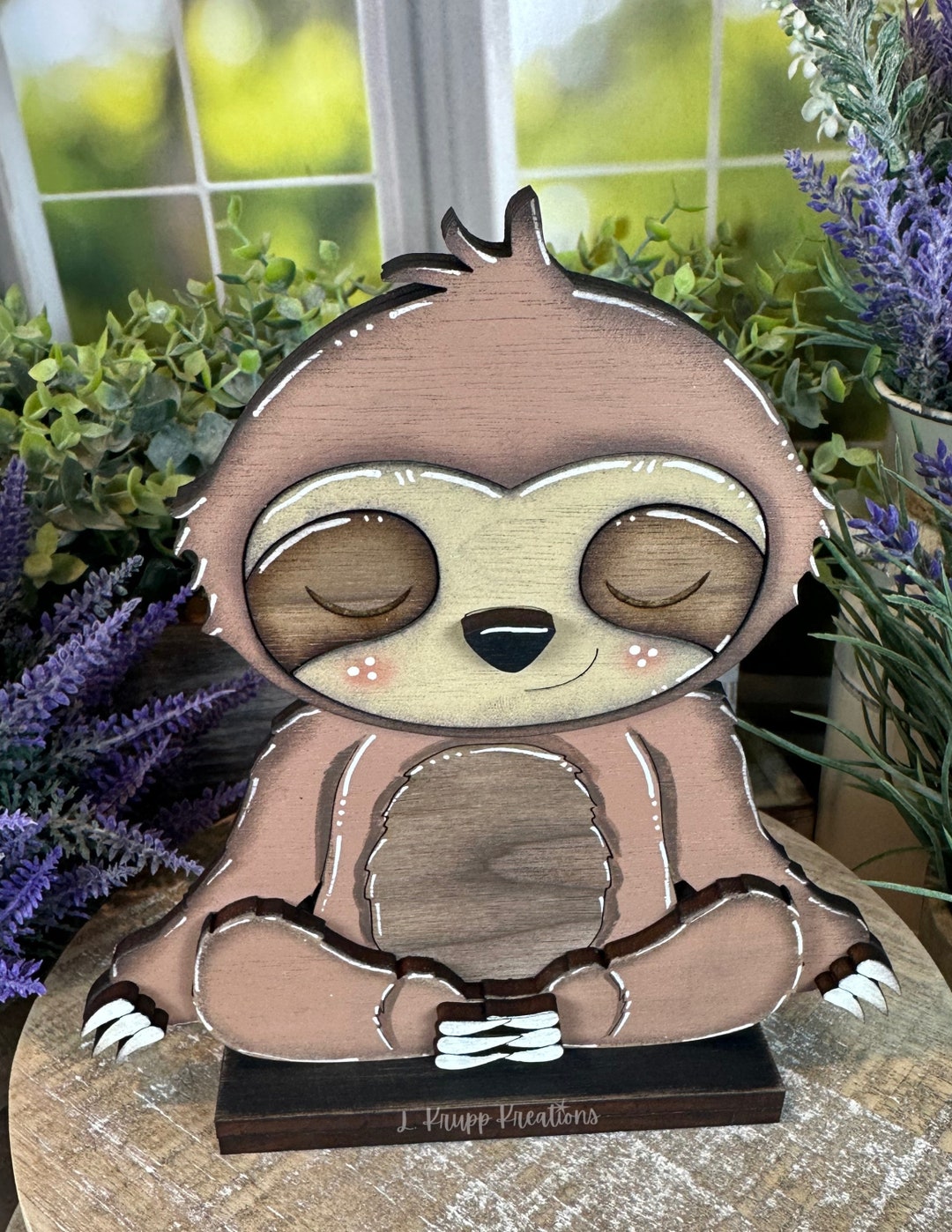 Hand Painted Wooden Sloth Shelf Decor Cute & Unique Home Accent - Etsy