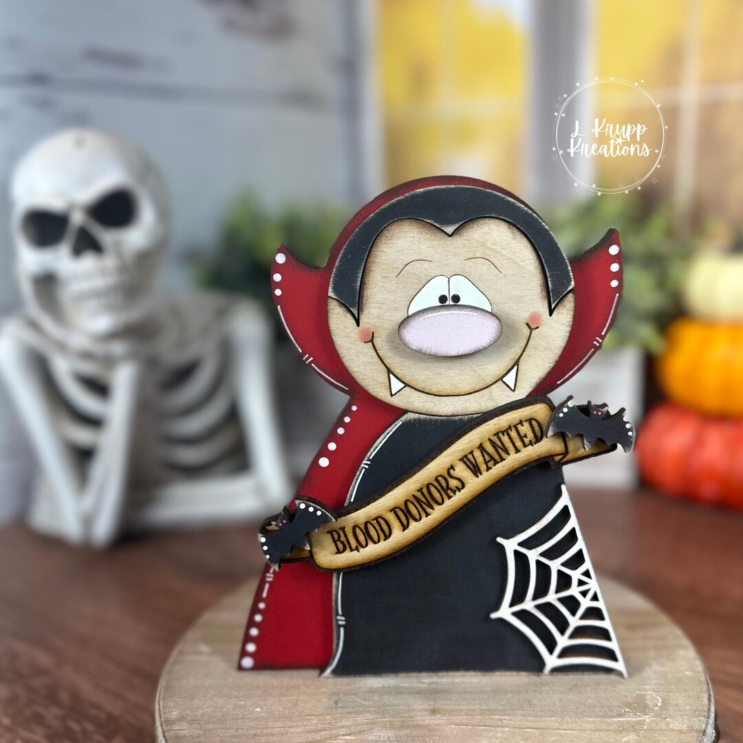 Farmhouse Vampire Decor - Spooky Rustic Wood Halloween, Primitive ...