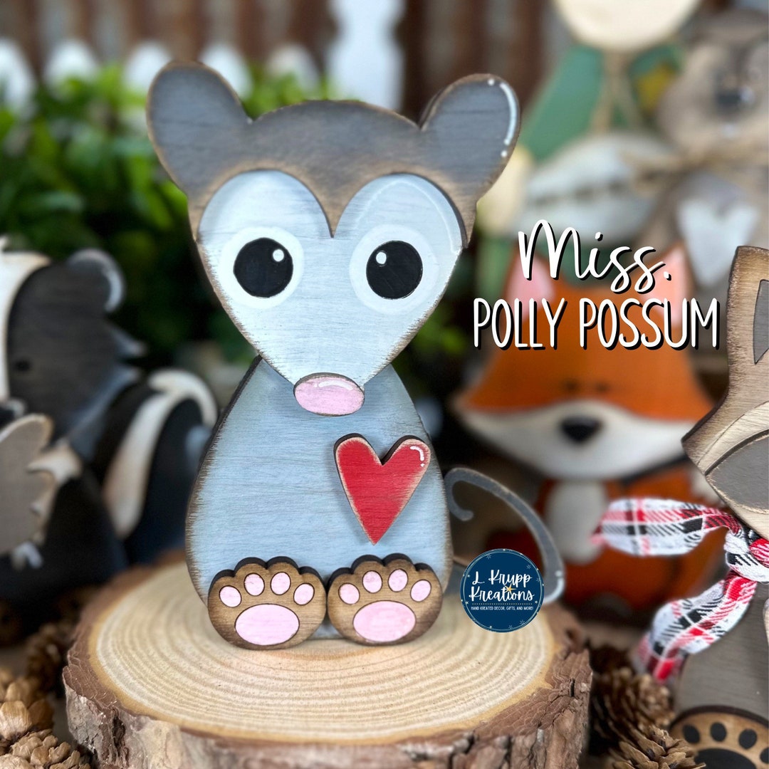 Cabin Opossum Decor Cabin Woodland Decor Wood Animals - Etsy