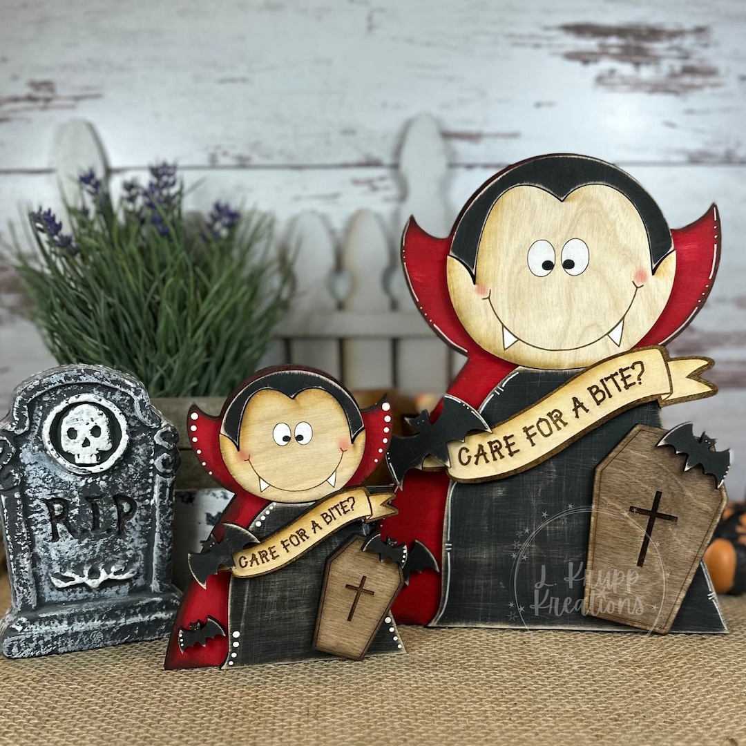 Farmhouse Vampire Decor Spooky Rustic Wood Halloween, Primitive Gothic ...