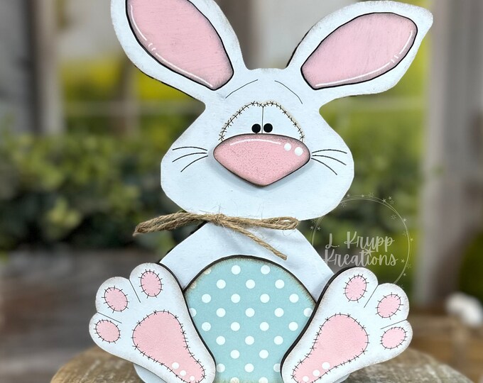 Charming Farmhouse Bunny, White Rabbit Shelf Sitter, Spring Accent ...