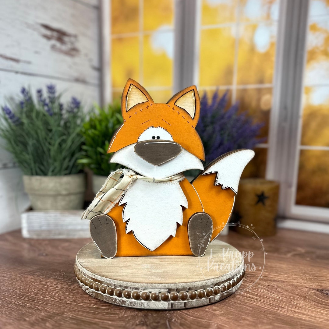 Handcrafted Woodland Fox Shelf Sitters: Adorable Rustic Decor for Any ...