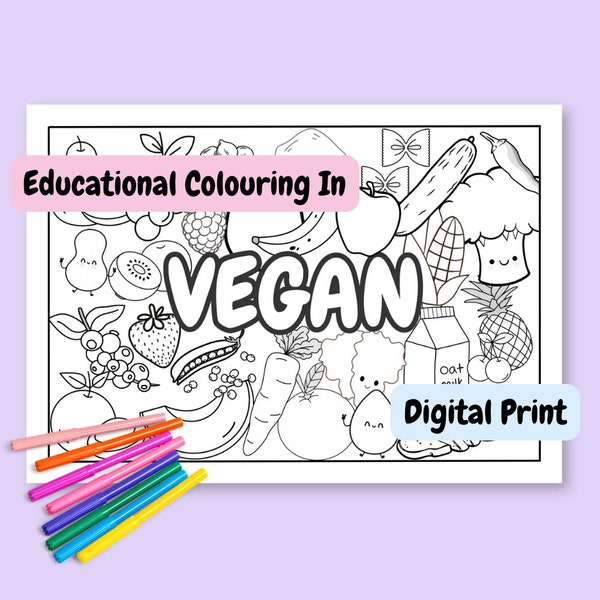 Vegan Colouring Book - Etsy