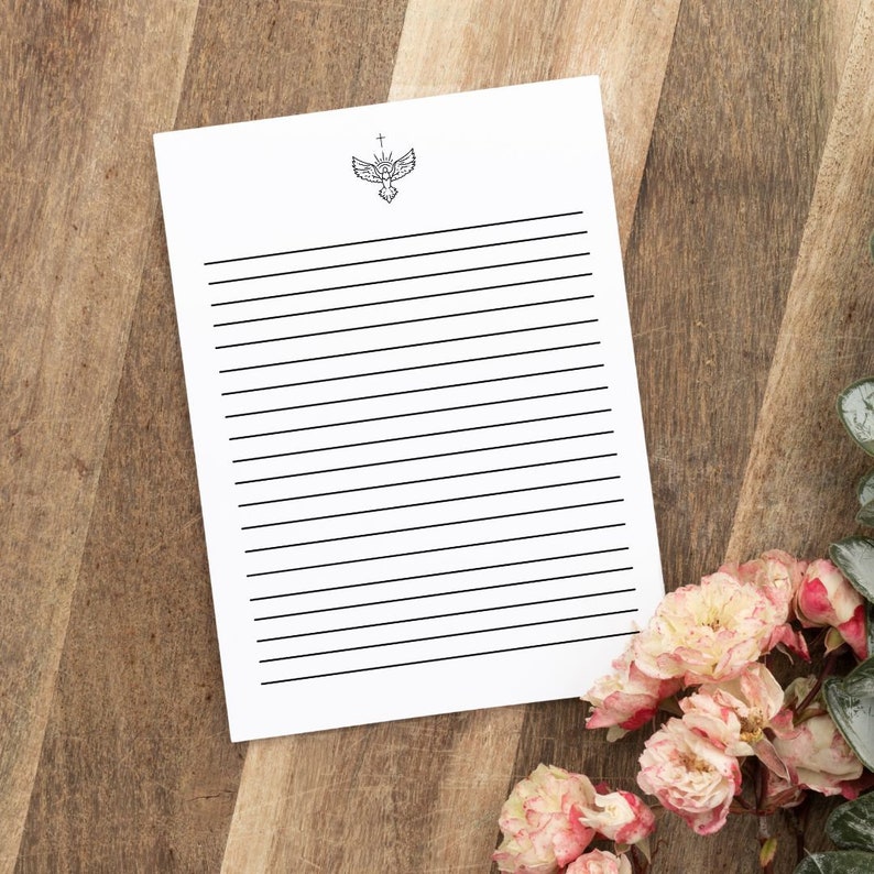 Printable Catholic Stationary Holy Spirit Stationary Writing Paper ...
