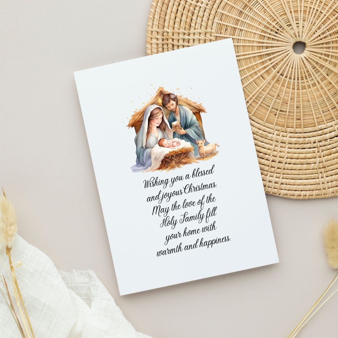 Printable Nativity Christmas Card Instant Download Holy Family ...