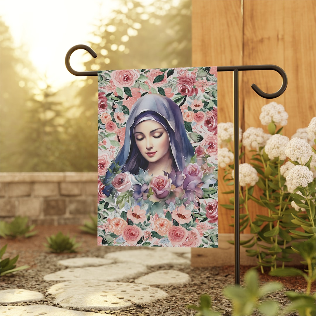 Virgin Mary Garden & House Banner Catholic Garden Banner Religious ...