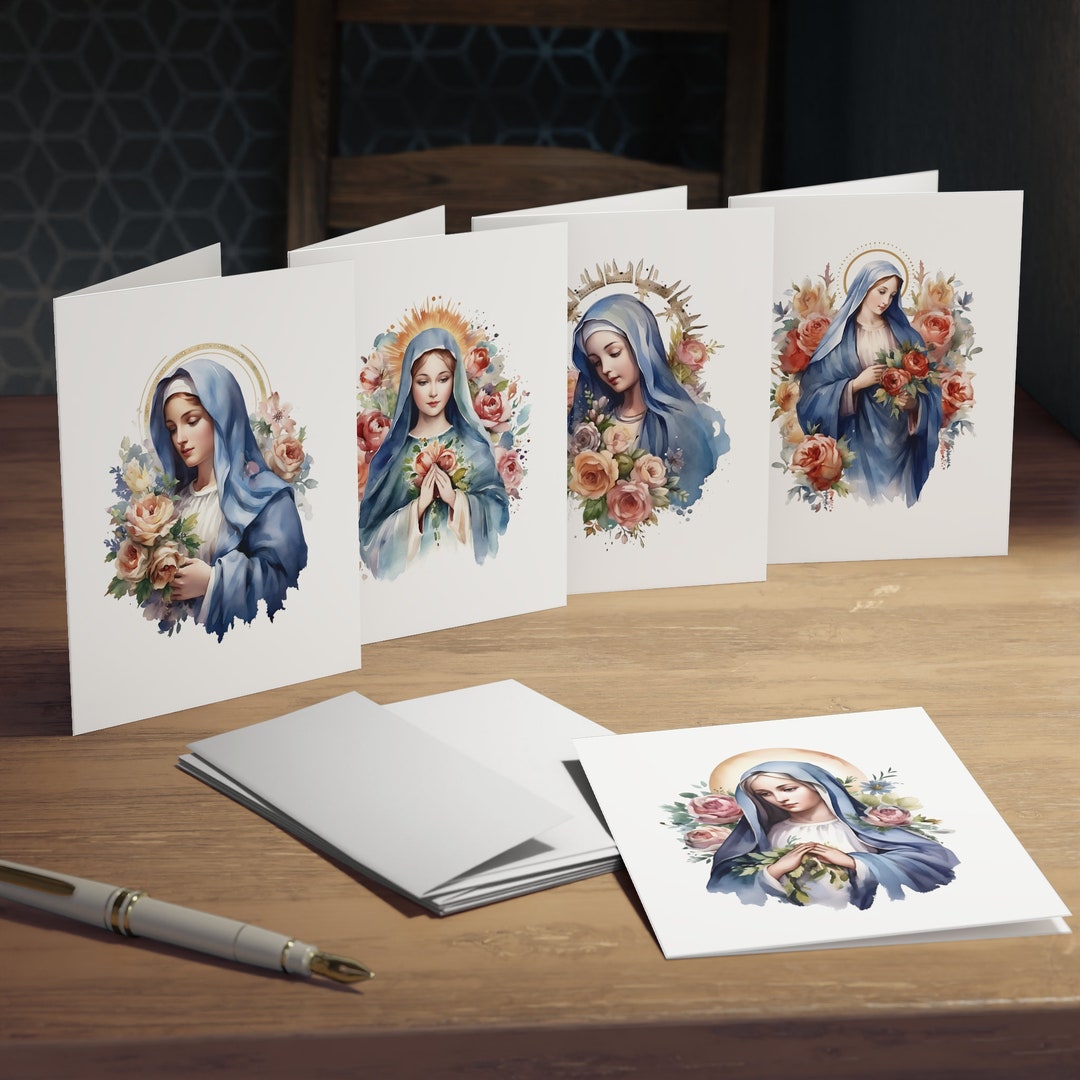 Virgin Mary Greeting Cards Set | Catholic Greeting Cards Set ...