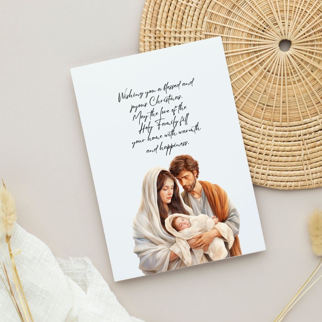 Printable Nativity Christmas Card Instant Download Holy Family ...