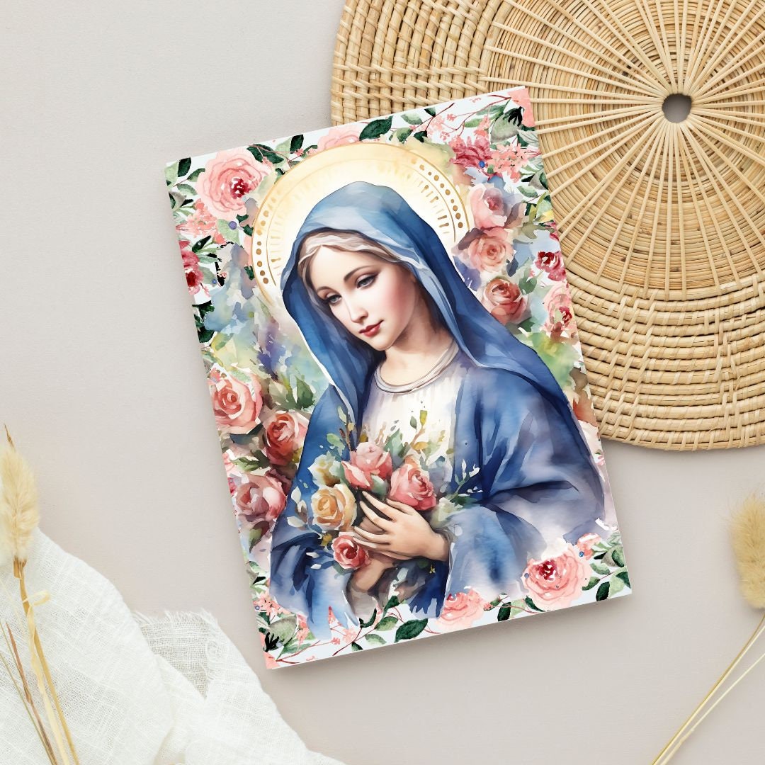 Printed Mother's Day Card Blessed Mother Greeting Card Catholic Mothers ...
