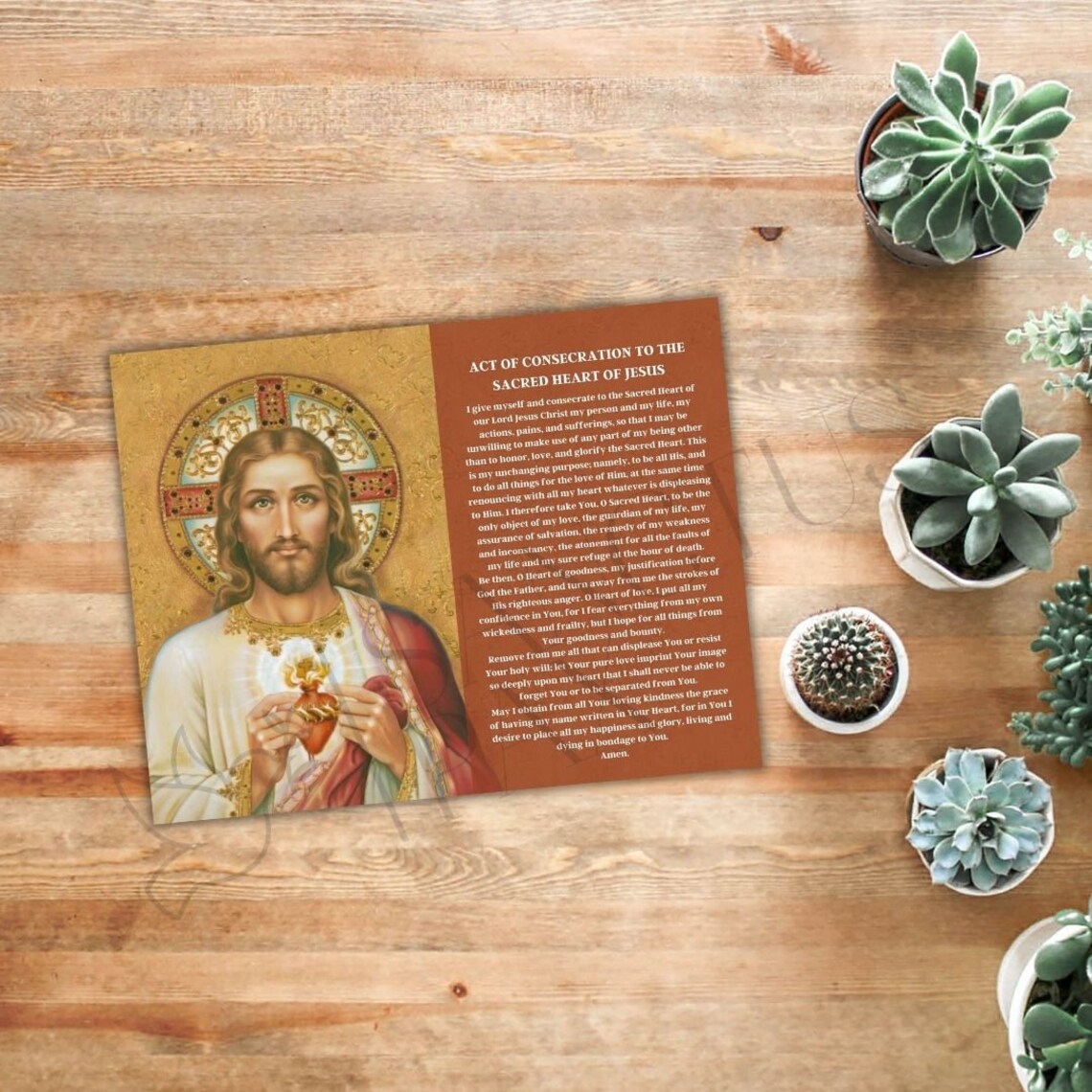 Act of Consecration Sacred Heart of Jesus Prayer Card Digital Download ...