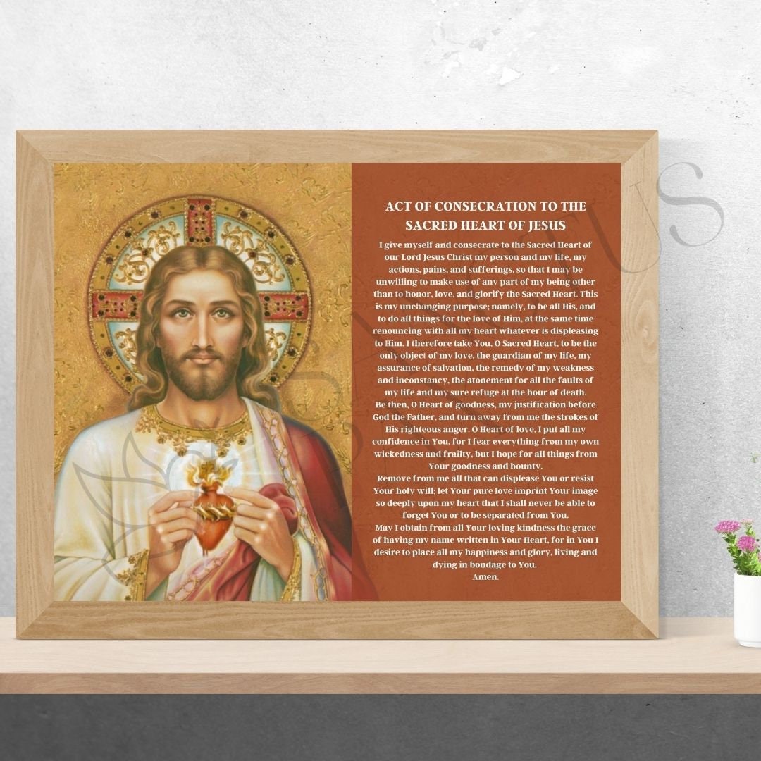Act of Consecration Sacred Heart of Jesus Prayer Card Digital Download ...