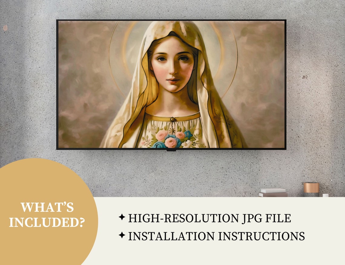 Virgin Mary Frame TV Art Catholic Samsung Frame TV Art Christian ...