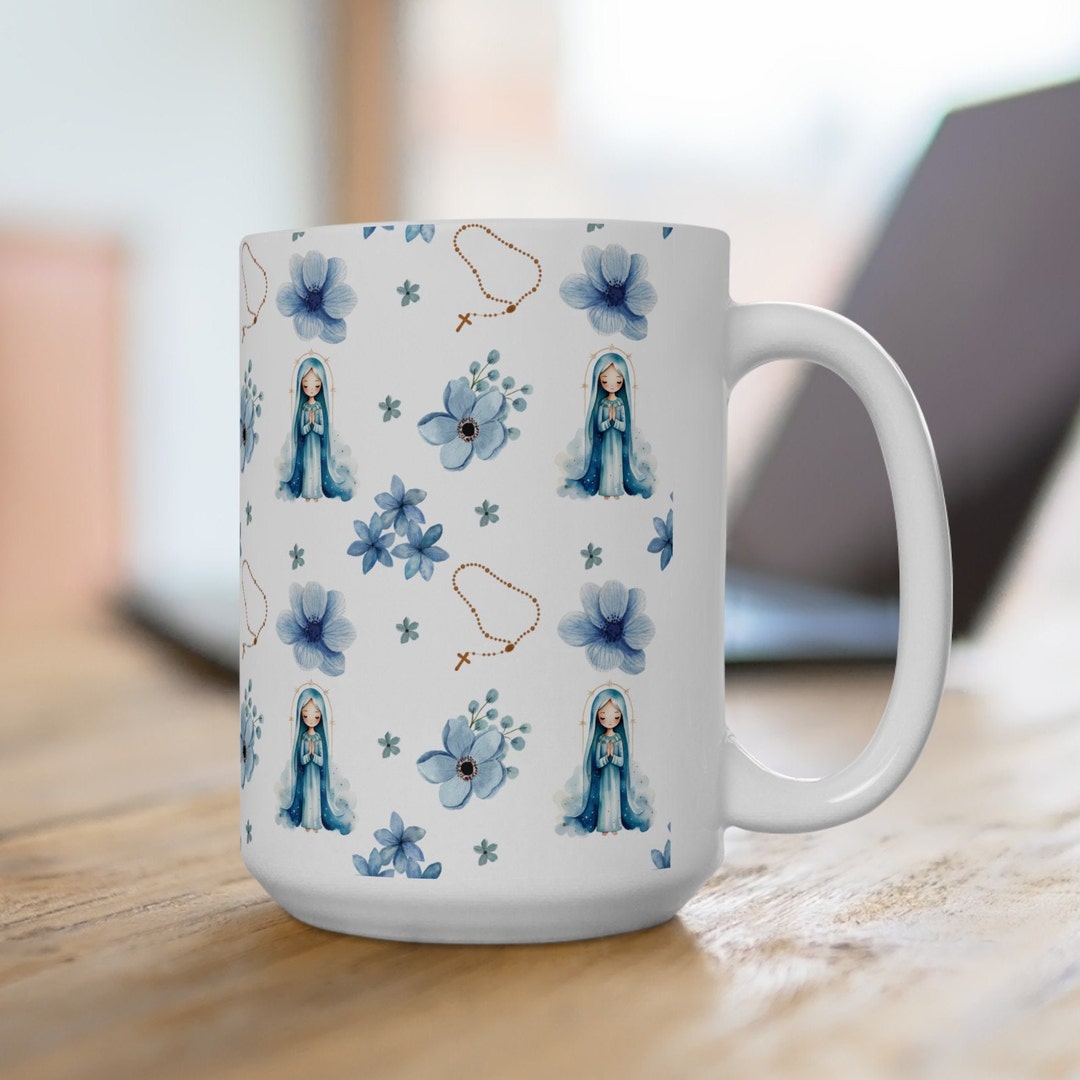 Catholic Ceramic Mug Virgin Mary Mug Blessed Mother Mug Catholic Prayer ...