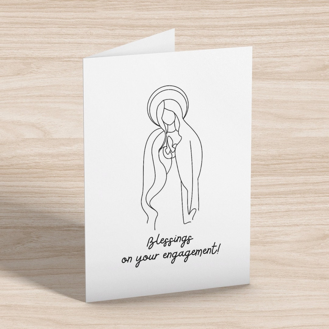 Printable Blessings on Your Engagement Card Instant Download Catholic ...