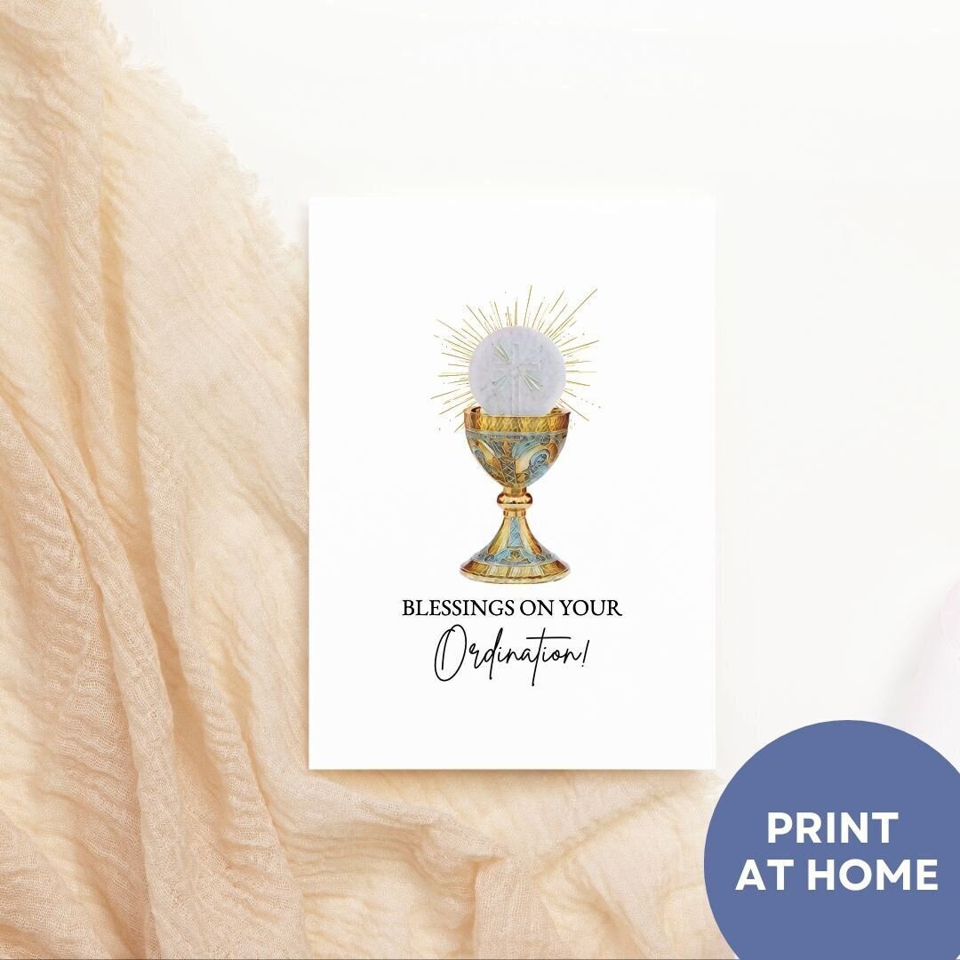 Printable Ordination Card Catholic Priest Card Ordination Blessing Card ...