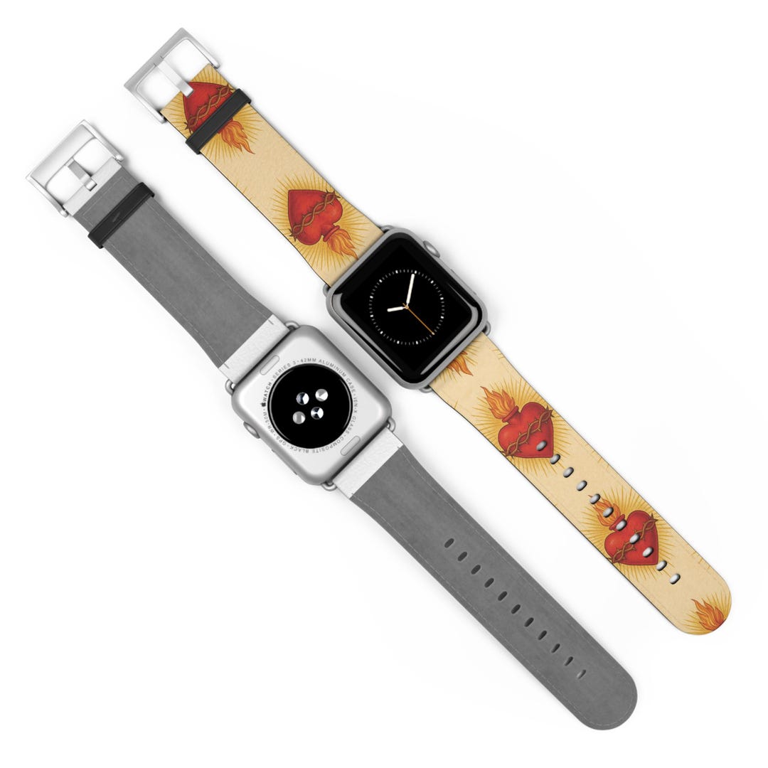 Sacred Heart Pattern Watch Band | Catholic Watch Accessories - Etsy