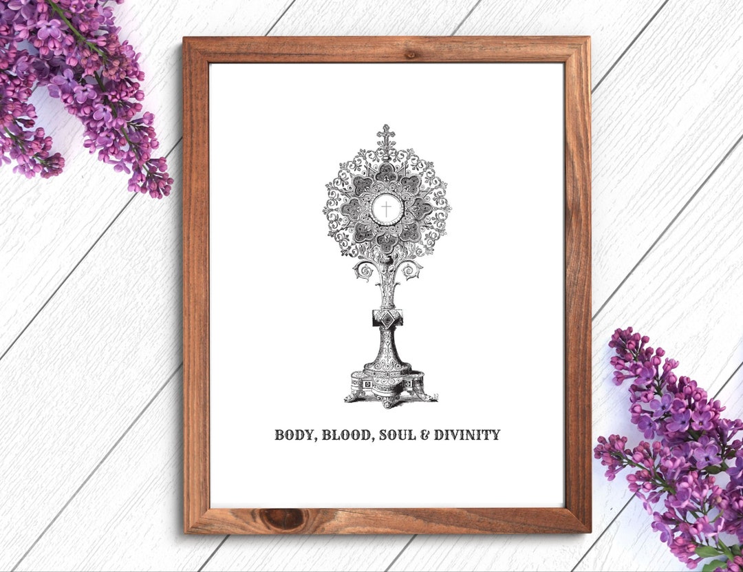Printable Eucharist Wall Art Digital Download Traditional Catholic Home Art Decor Monstrance ...