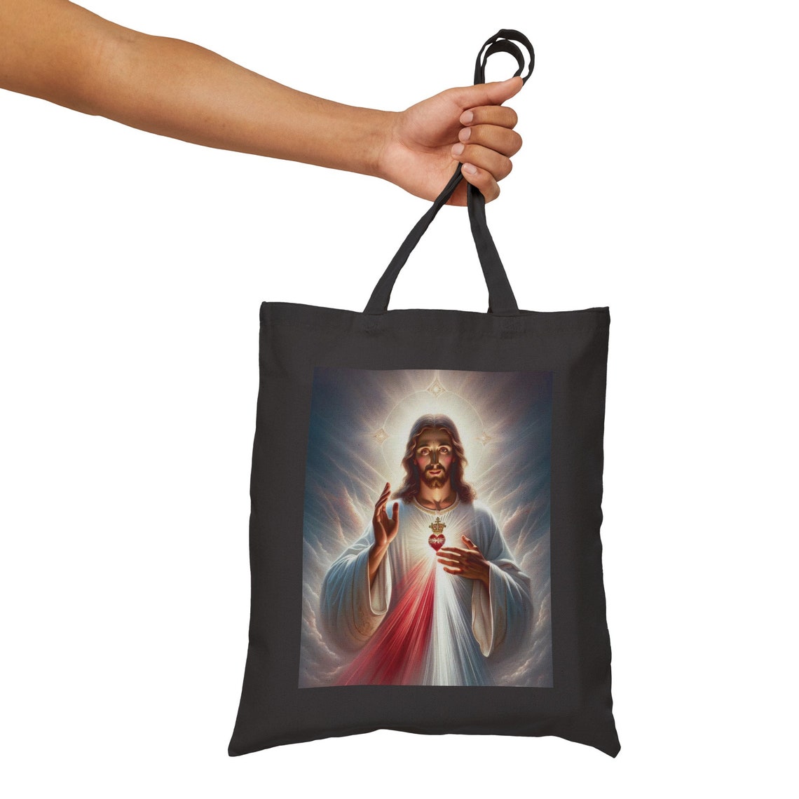 Divine Mercy Jesus Tote Bag Religious Bag Catholic Black Tote Bag ...