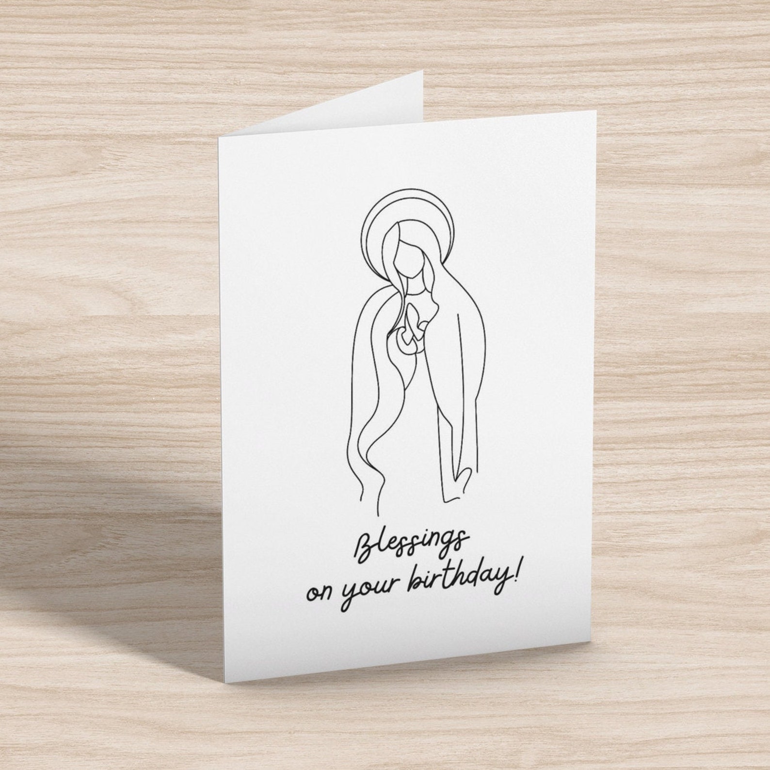 Printable Blessings on Your Birthday Card Instant Download Virgin Mary ...