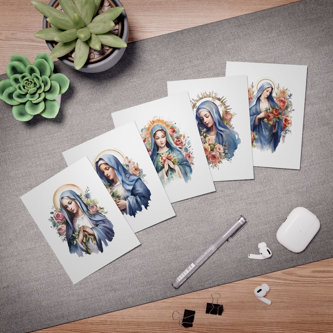 Virgin Mary Greeting Cards Set | Catholic Greeting Cards Set ...
