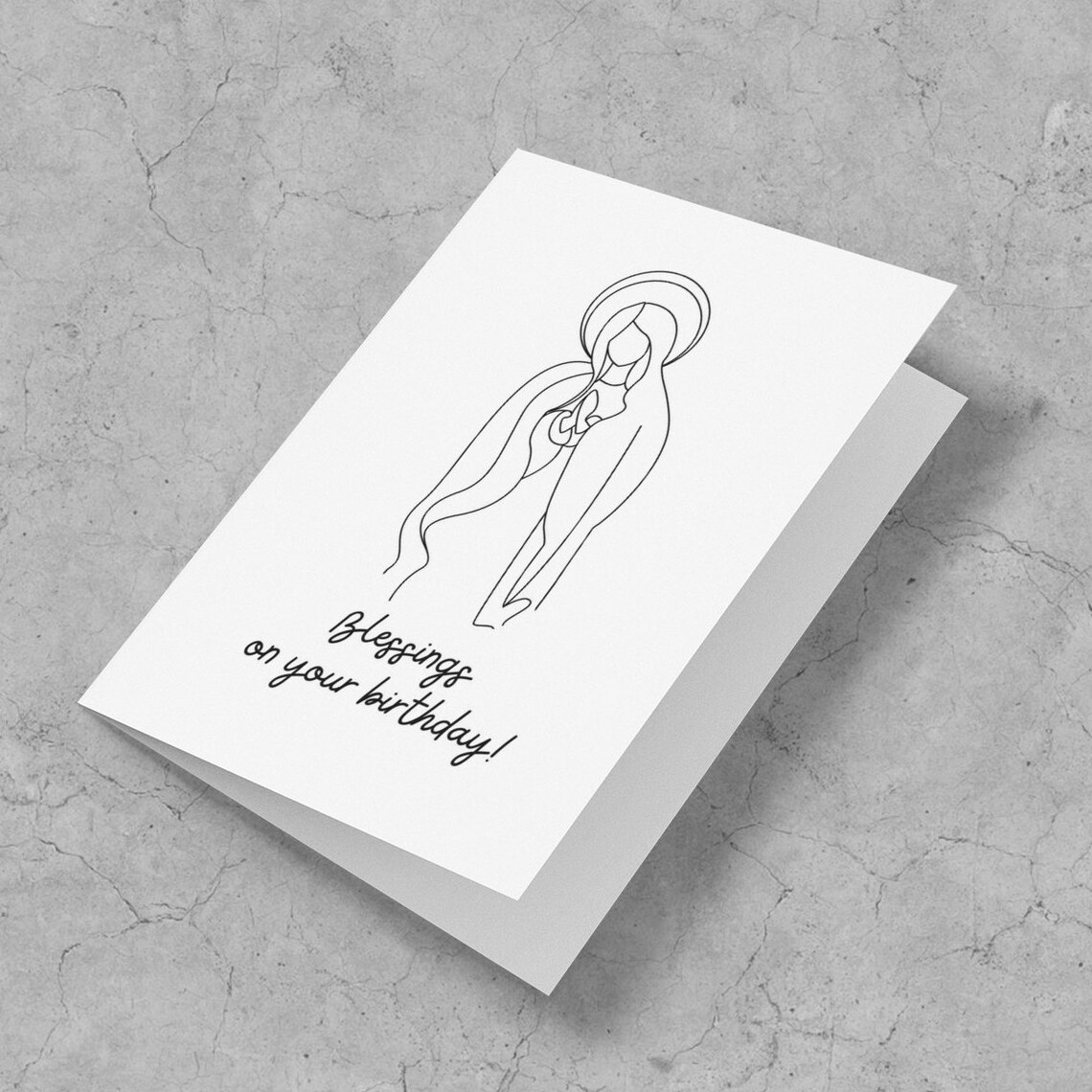 Printable Blessings on Your Birthday Card Instant Download Virgin Mary ...