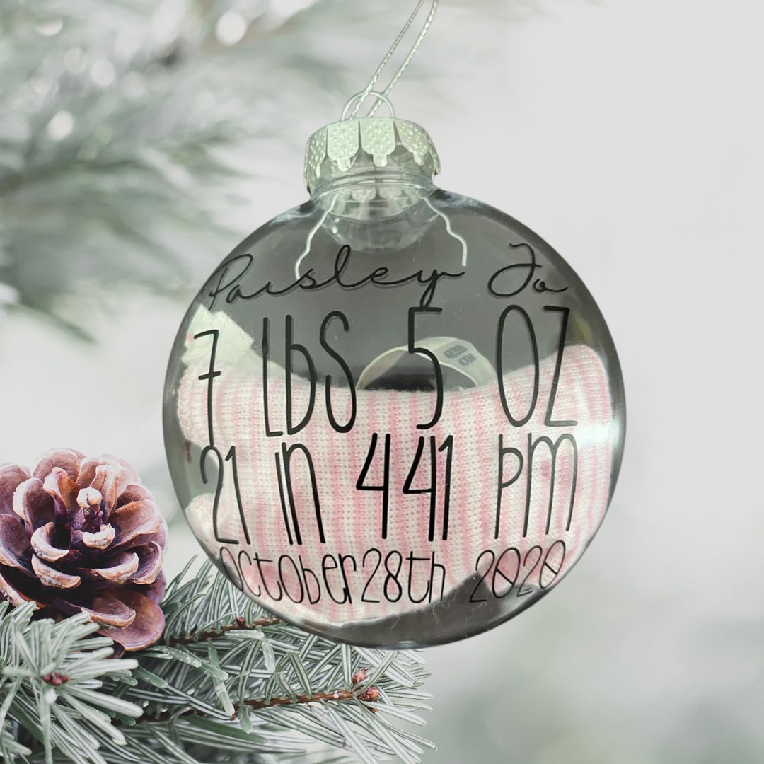 Personalized Baby Keepsake Ornaments Baby S Birth Stats Etsy