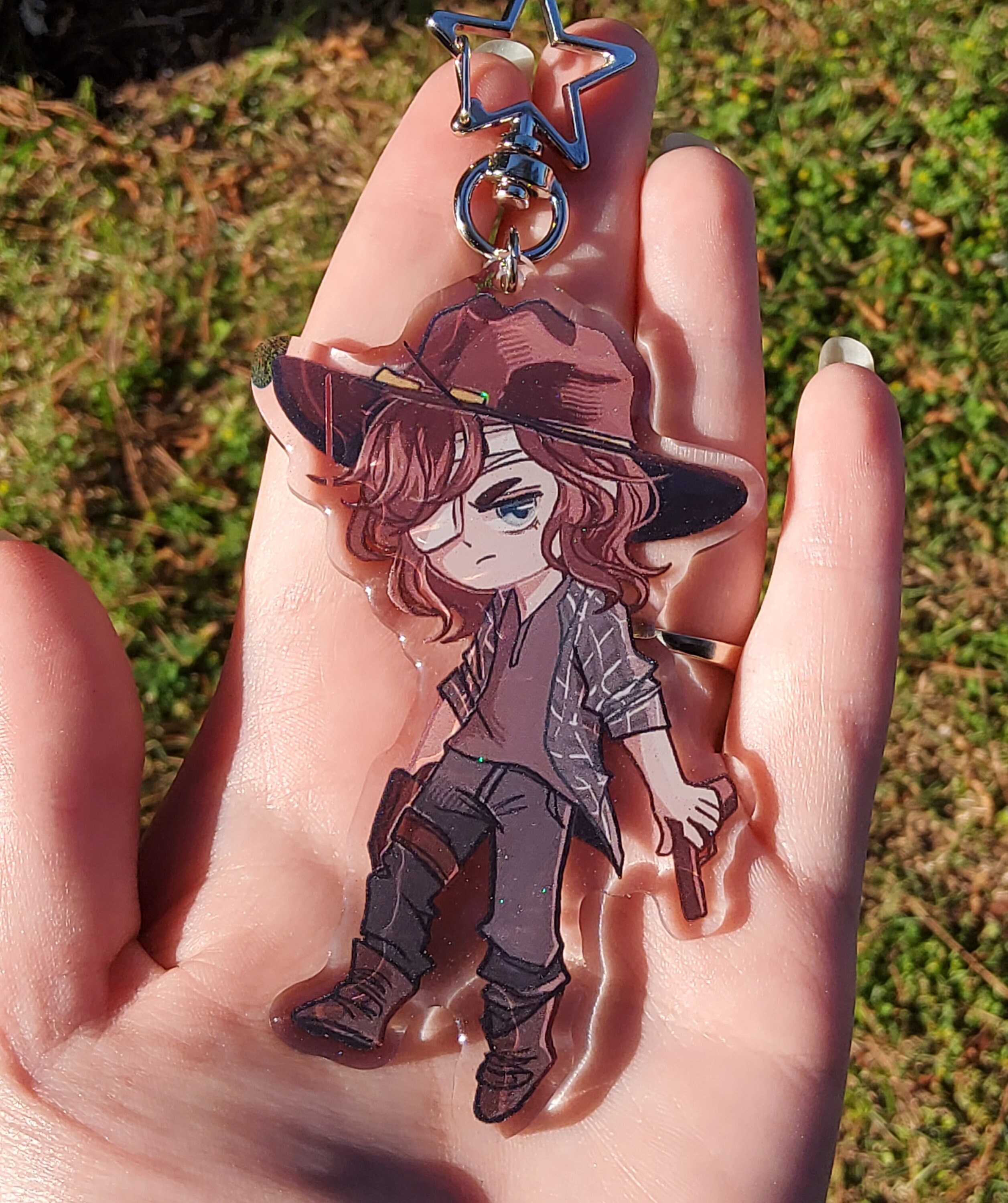 Michonne and Carl Grimes the Walking Dead Acrylic Keychain Charm - Etsy