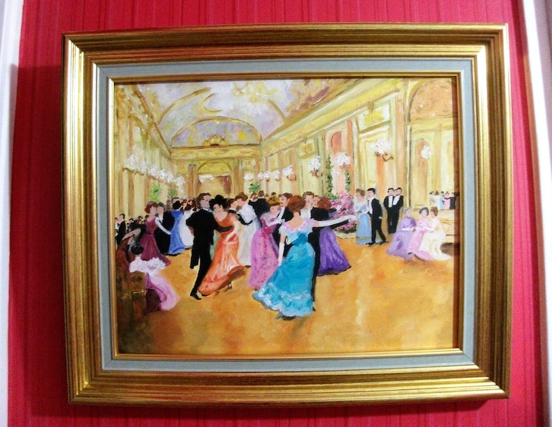 Victorian Ball Painting at the Opera Framed Oil Painting - Etsy