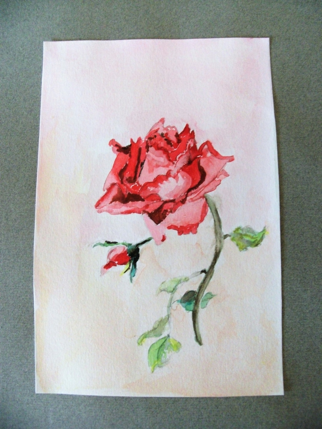 Red Rose Watercolor,hand Painted Floral Watercolor - Etsy