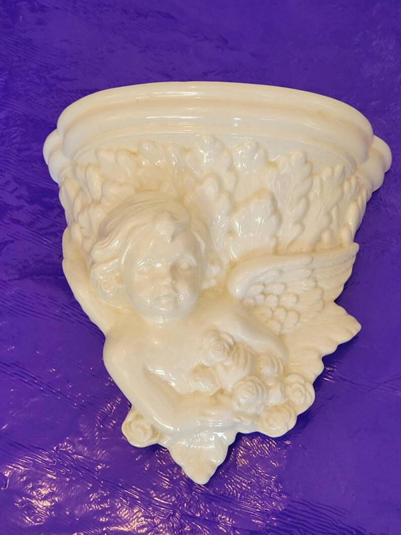 Gorgeous Ornate Ceramic Cherub Wall Shelf - Etsy
