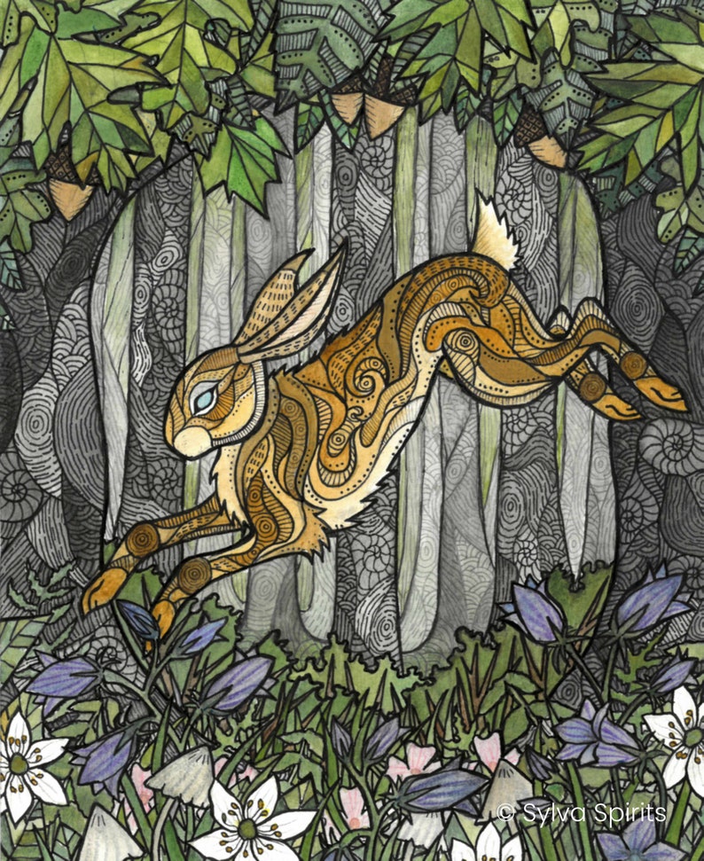 The Golden Hare Pagan/celtic Folk Irish Folklore Original Art - Etsy