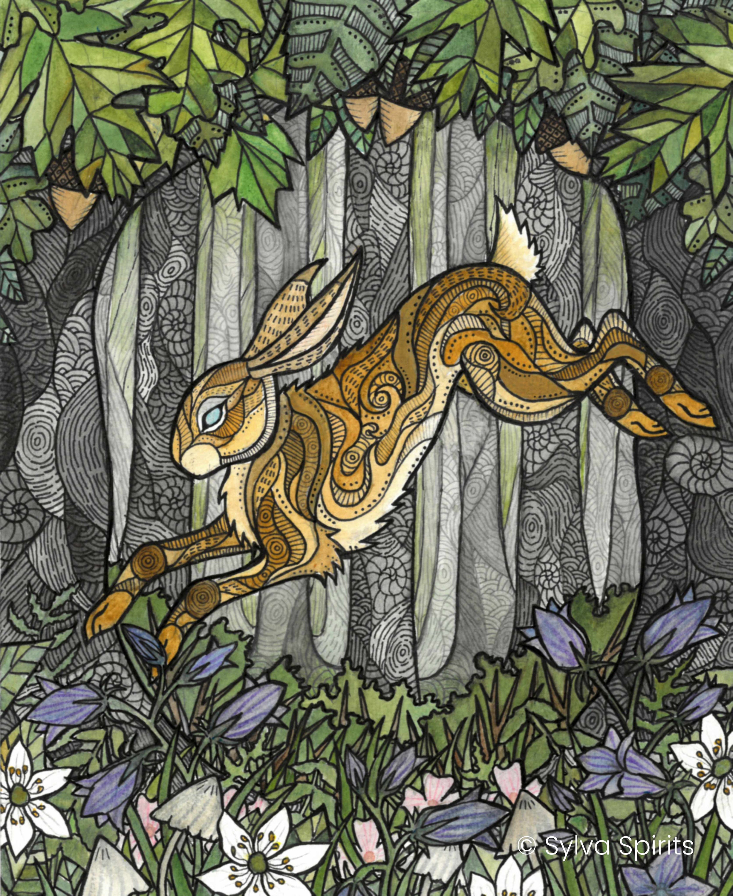 The Golden Hare Pagan/celtic Folk Irish Folklore Original Art - Etsy