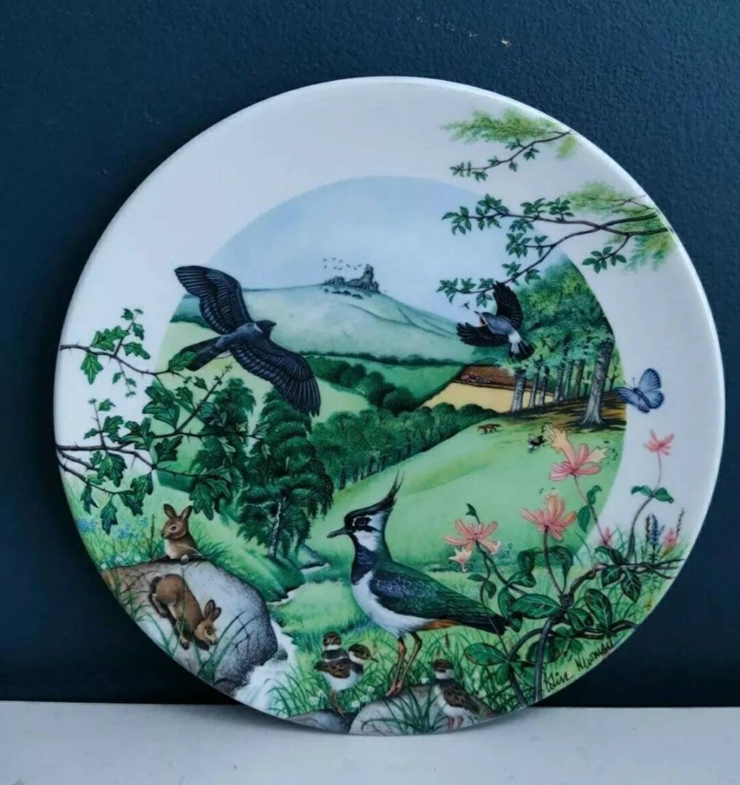 1988 Wedgwood Colin Newman Rolling Hills & Grasslands Collectors Plate, Signed, English Idyllic ...