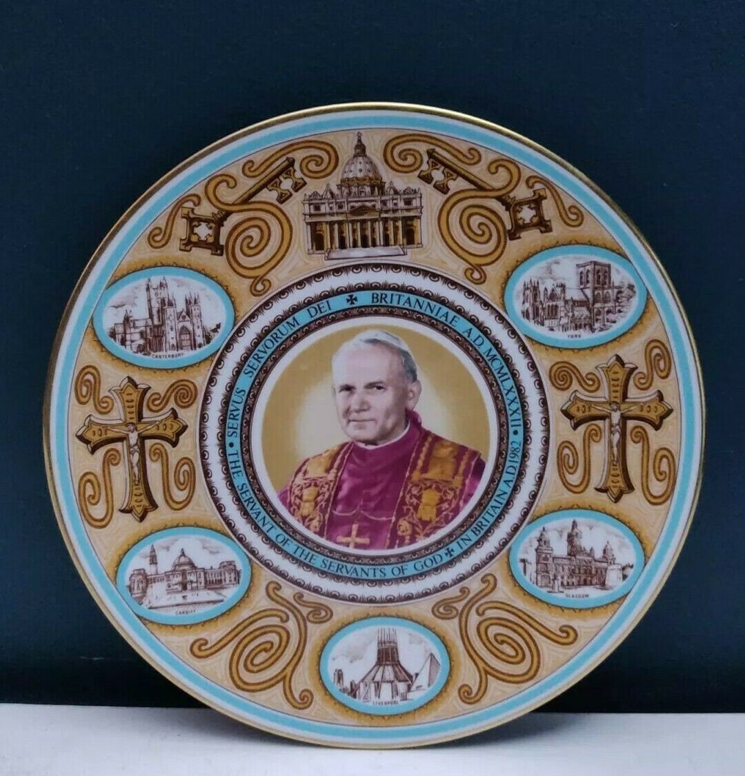 1982 Caverswall Commemorative Papal Plate Visit of Pope John Paul II to ...