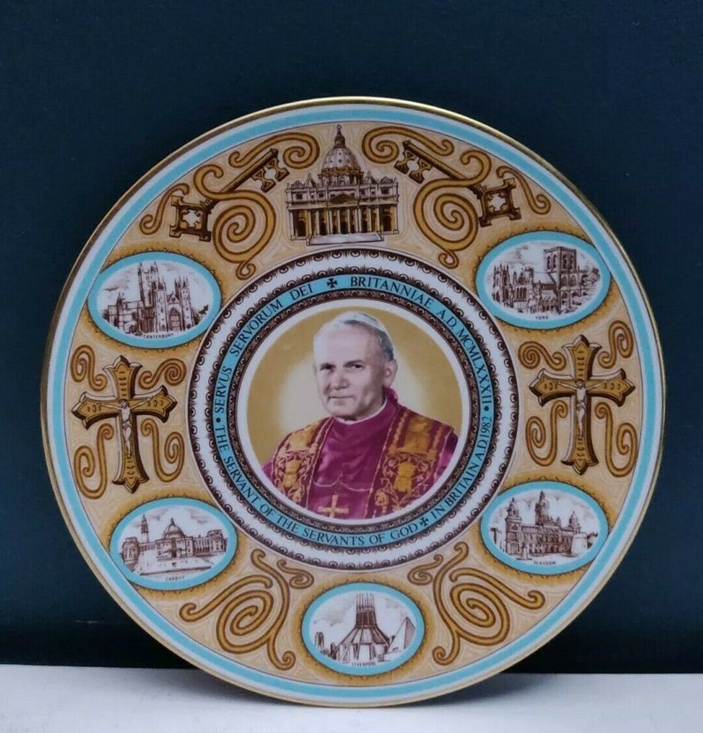 1982 Caverswall Commemorative Papal Plate Visit of Pope John Paul II to ...