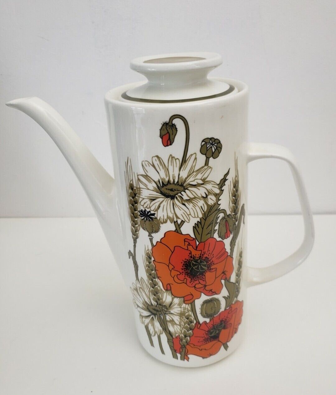 1970s J&G Meakin Studio Coffee Pot Teapot Orange Poppy Pattern - Etsy