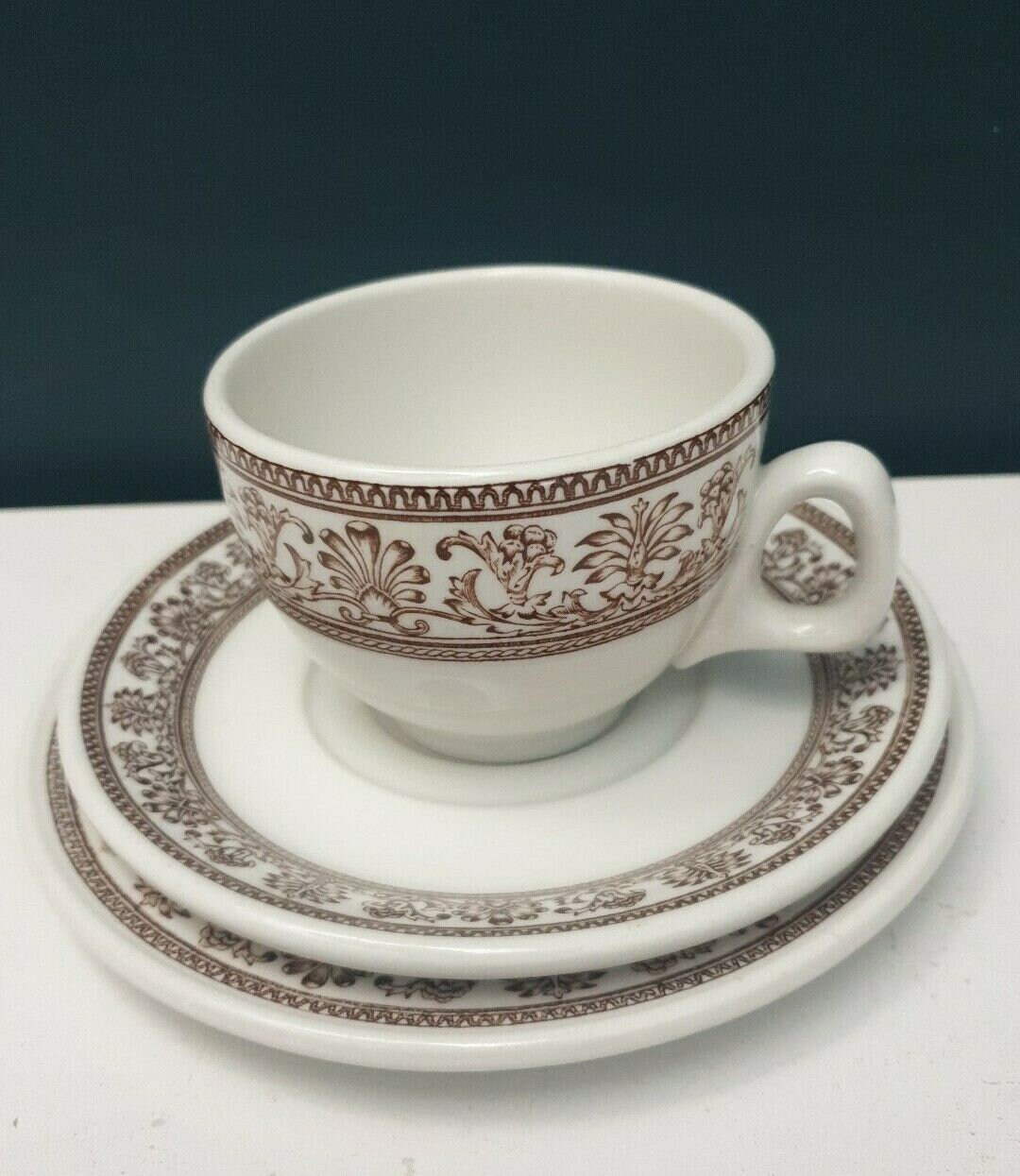 Vintage Royal Doulton Anthemion Steelite Hotel Ware Trio Tea Set Cup ...