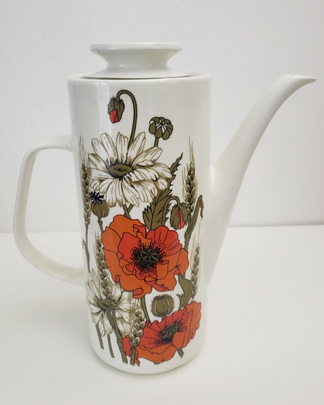 1970s J&G Meakin Studio Coffee Pot Teapot Orange Poppy Pattern - Etsy