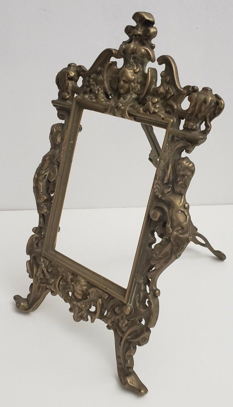 Vintage Solid Brass Ornate Rococo Style Photo Frame With Human - Etsy