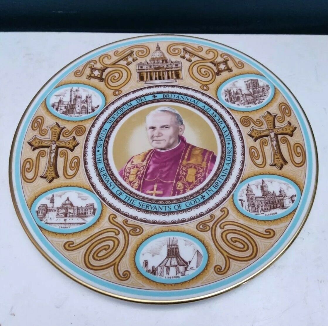 1982 Caverswall Commemorative Papal Plate Visit of Pope John - Etsy UK