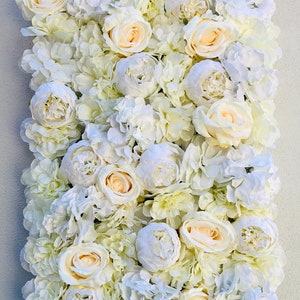 DREAM Ivory Flower Wall Panel 40x60cm: Ivory Peonies, Hydrangea & Roses ...