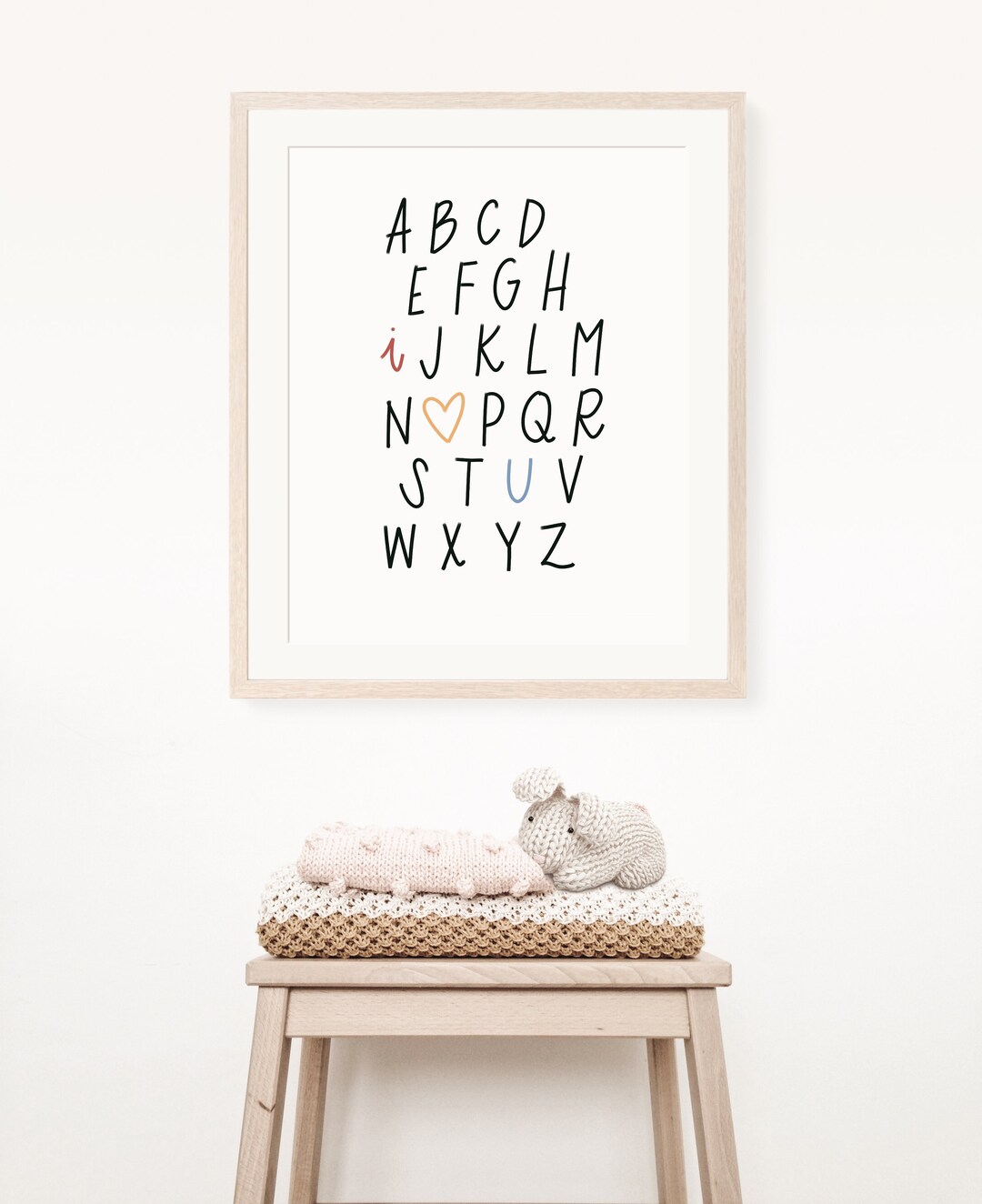 Alphabet - I Love You - I Heart U - Printable - Nursery Print ...