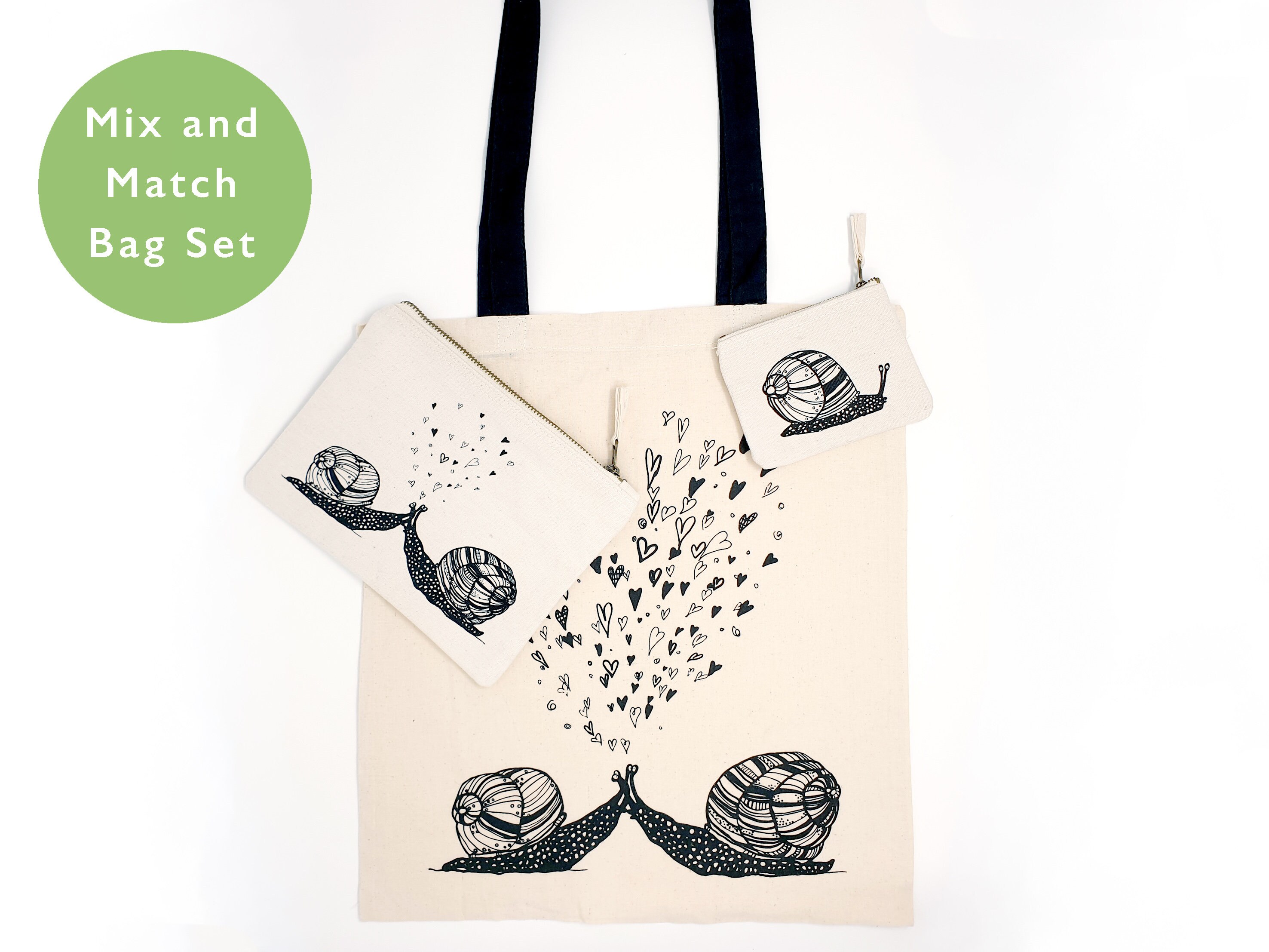 Monochrome Snail Bags Mix and Match Accessory Bag Tote and | Etsy