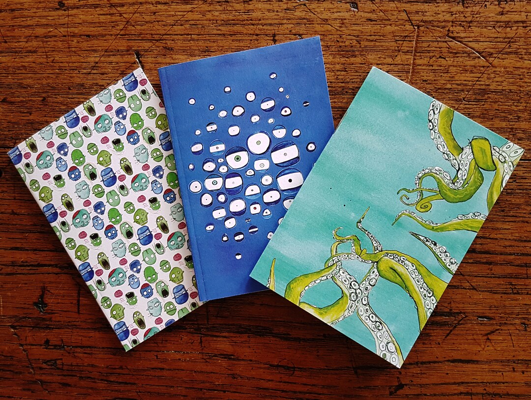 Octopus Monster Notebooks set of 3 Recycled Notebooks - Etsy