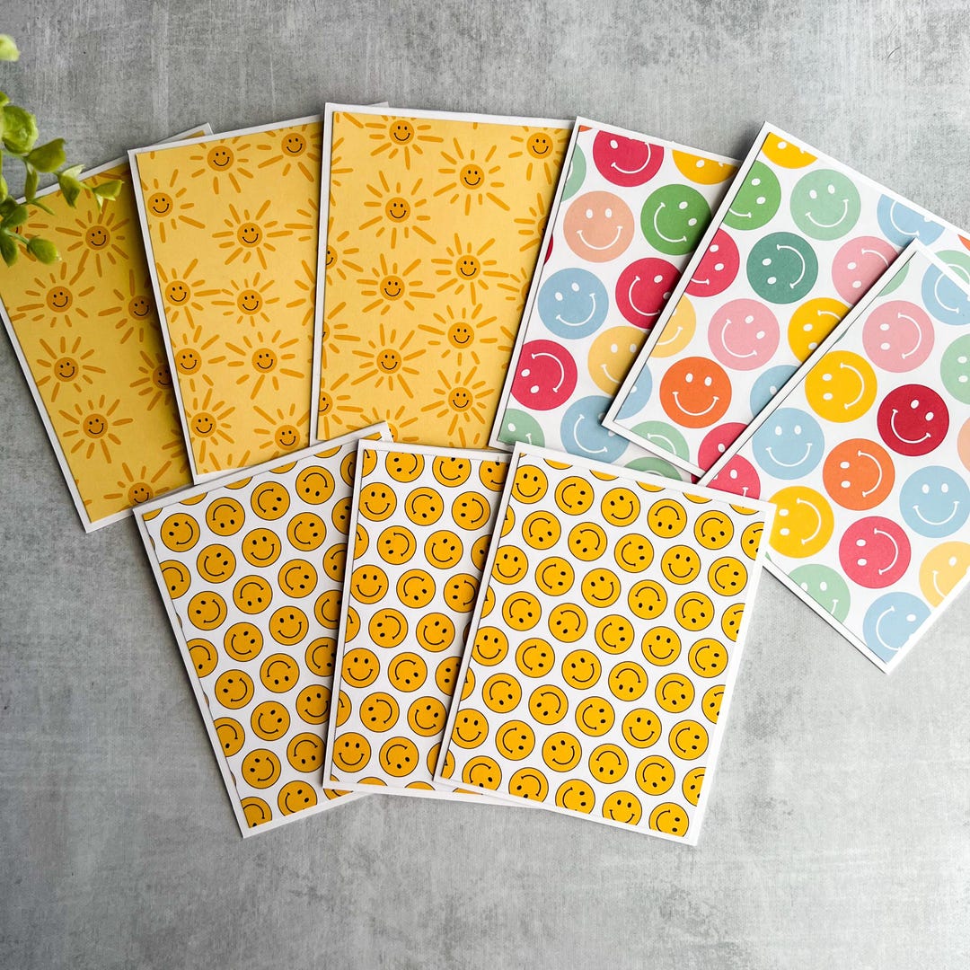 Set of Nine Fun Cheerful Happy Day Cards for All Ages! Smile, Happy Day ...